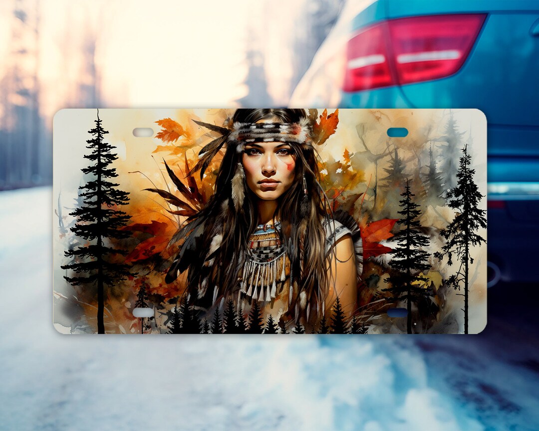 Vanity Front License Plate Indigenous Girl Aluminum Vanity License ...