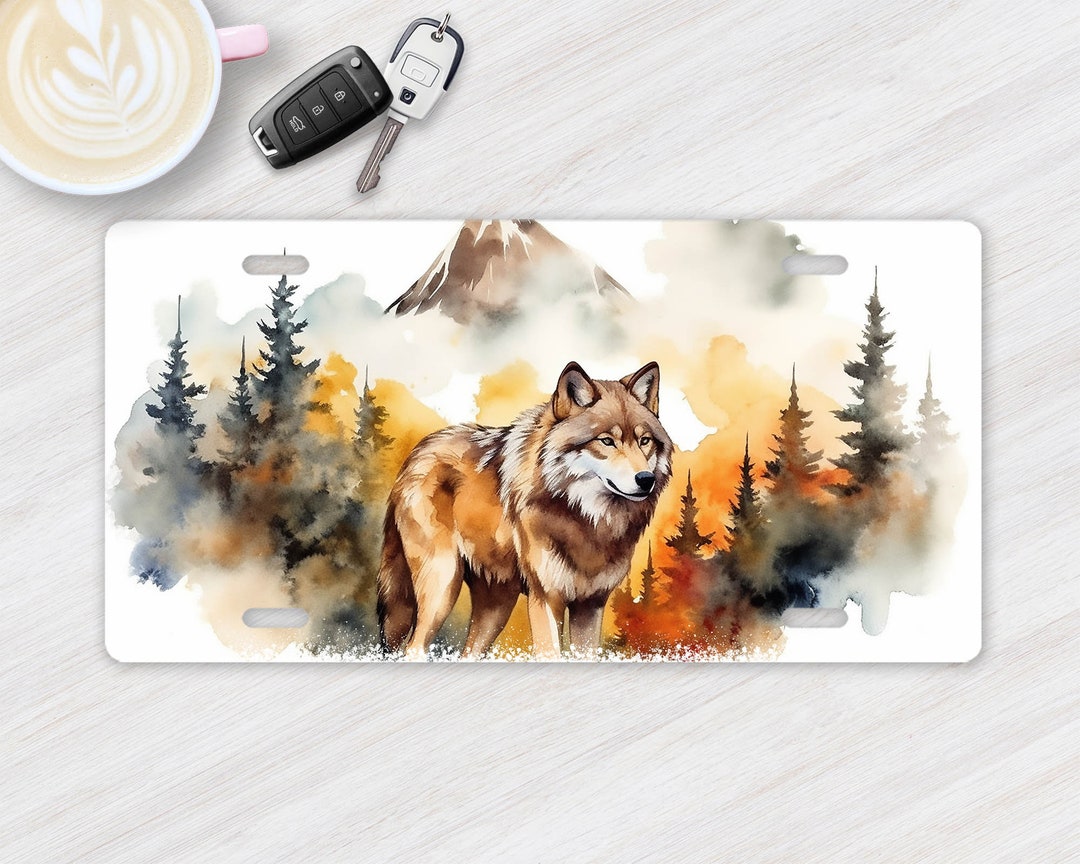 Mountain Wolf Aluminum Front License Plate, Car Decor - Etsy