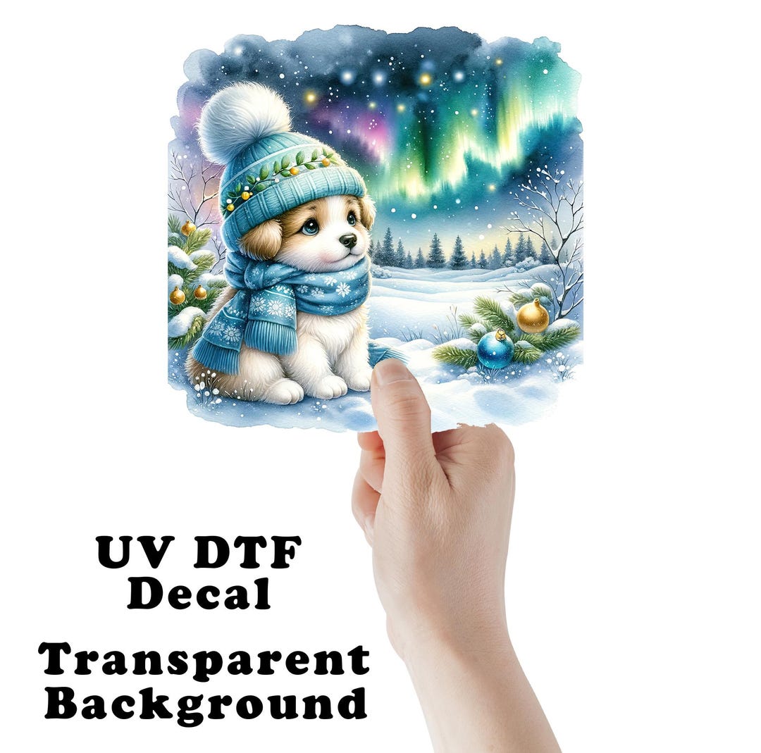 Northern Lights Winter Clear Sticker / Decal UV DTF Sticker Transparent ...