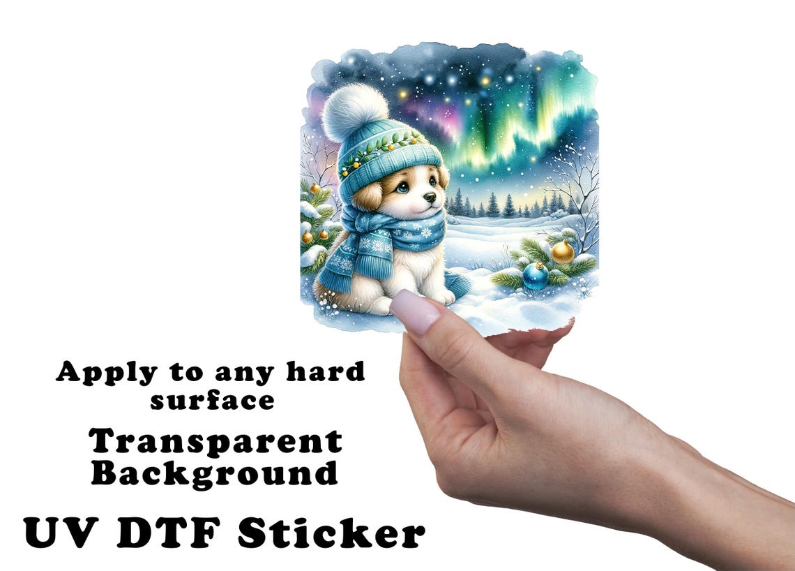 Northern Lights Winter Clear Sticker / Decal UV DTF Sticker Transparent ...