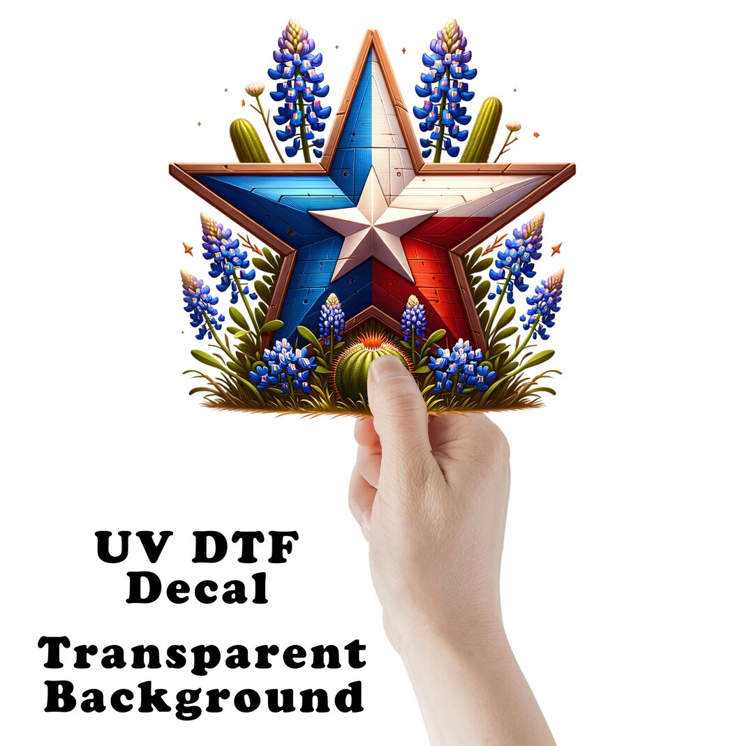 Lone Star Clear Sticker / Decal UV DTF Sticker Transparent Choose Size ...