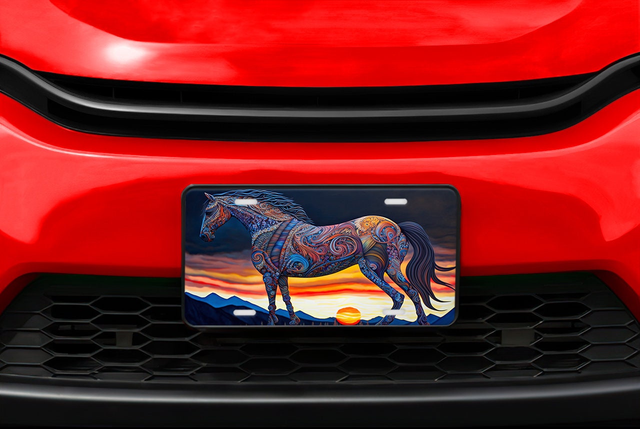 Tribal Horse Vanity Decorative Front License Plate Cute Car License ...