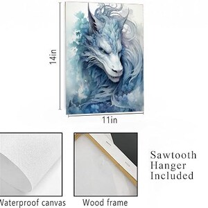 11x14 Blue Dragon Wall Art Canvas Print - Etsy
