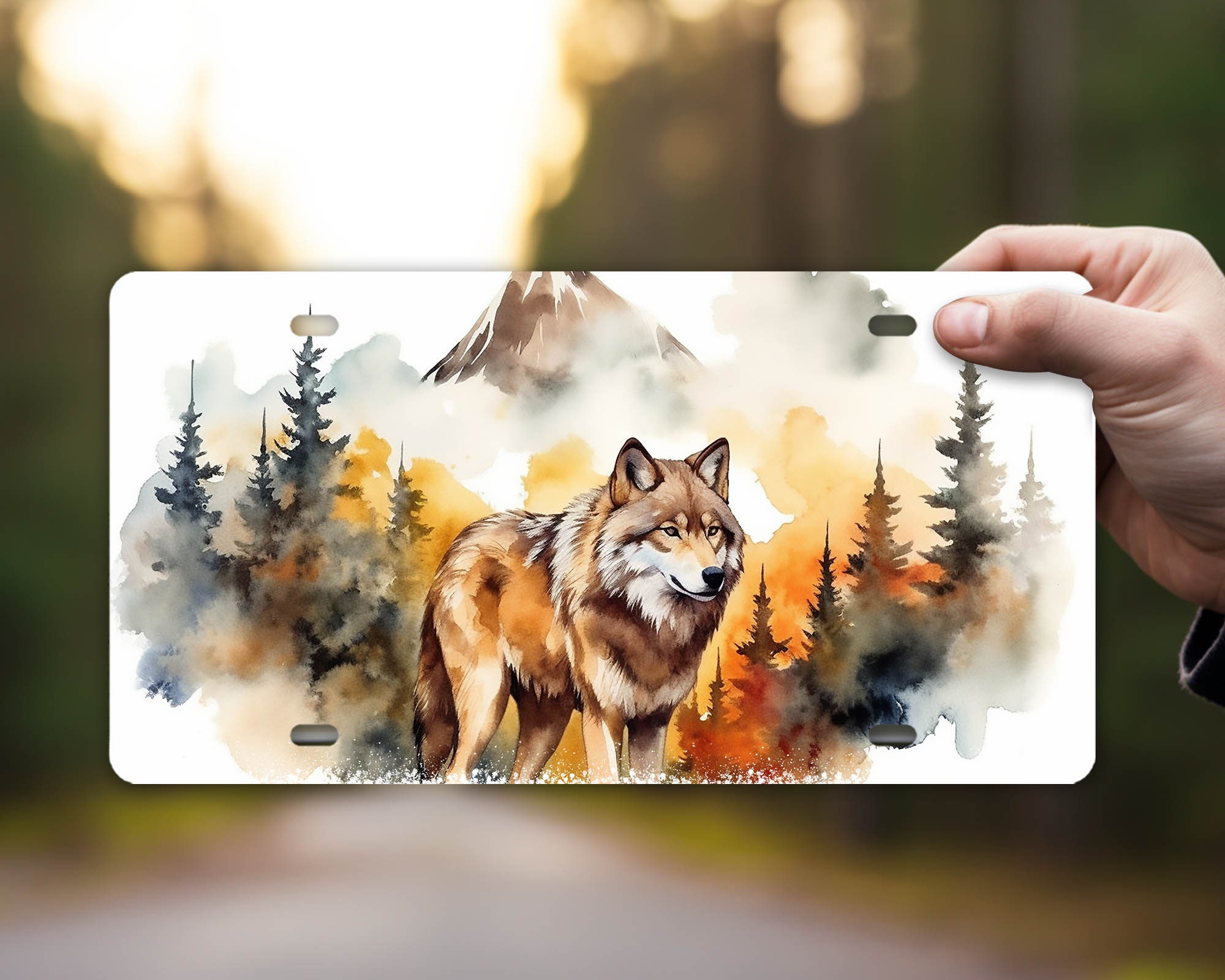Vanity Front License Plate Mountain Wolf Aluminum Vanity License Plate ...