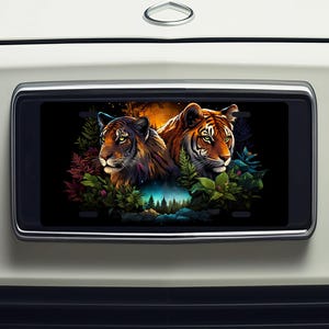 Tiger Pair Vanity Front License Plate, Aluminum License Plate Car ...