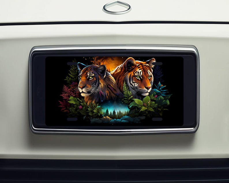 Tiger Pair Vanity Front License Plate, Aluminum License Plate Car ...