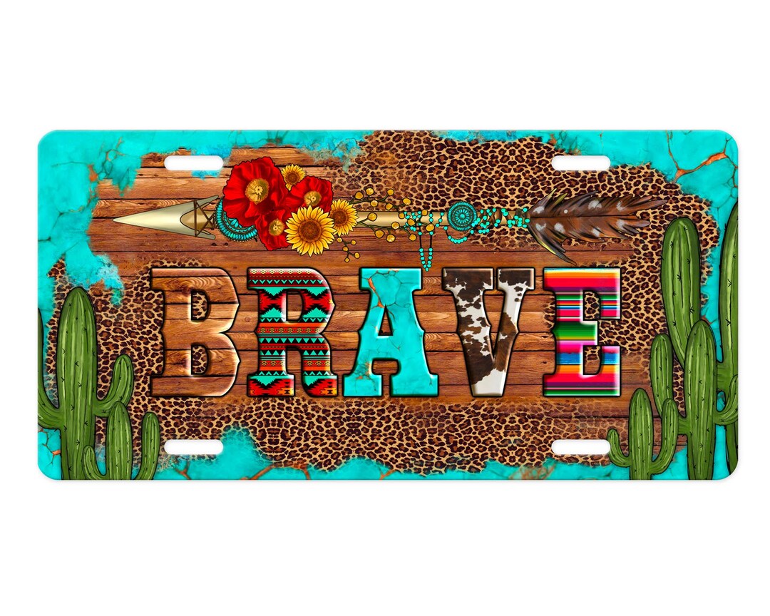 Western Brave Vanity Front License Plate, Aluminum License Plate Car ...