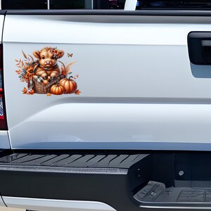 Fall Highland Cow Clear Sticker / Decal UV DTF Sticker Transparent ...