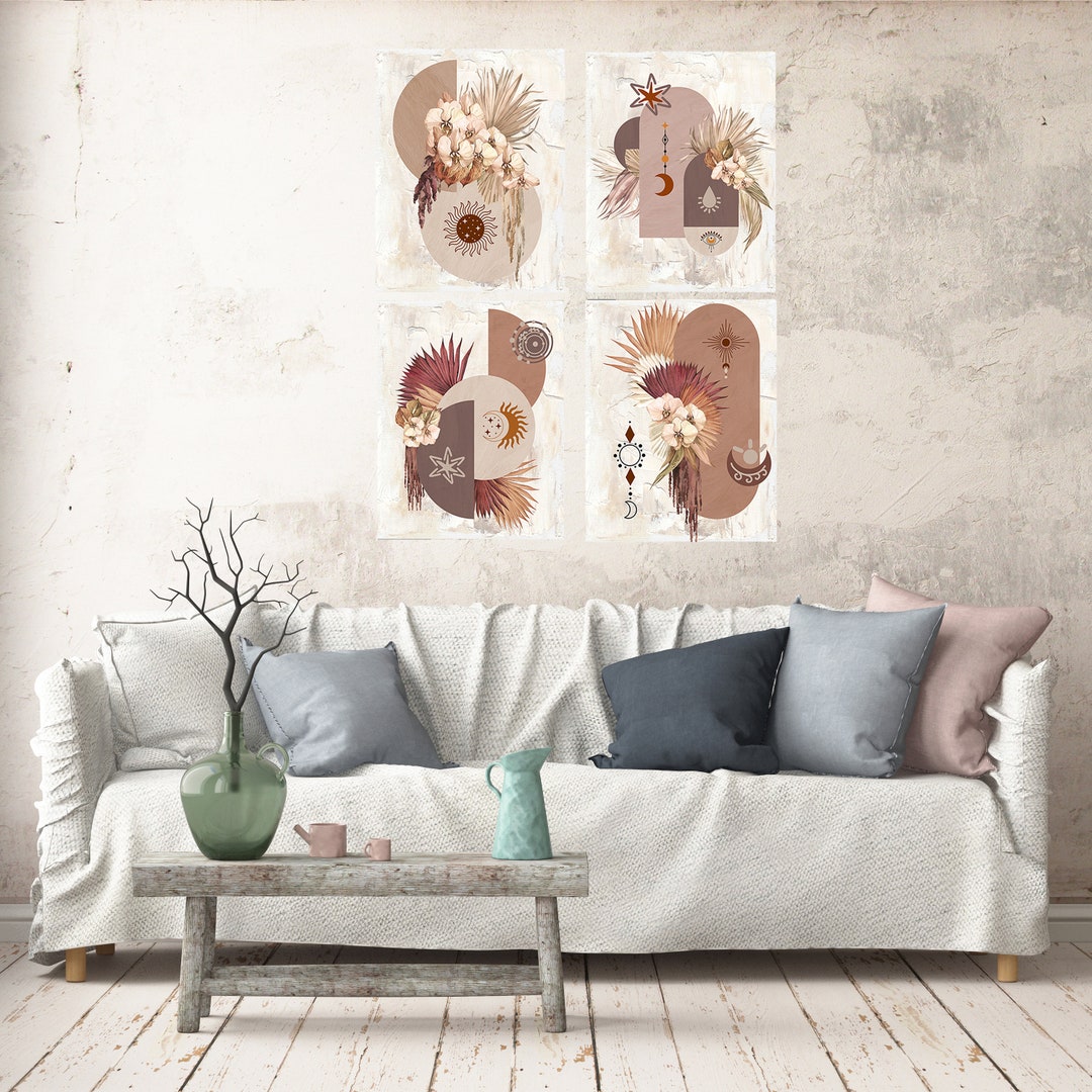 Set of 4 8x10 Abstract Oasis Wall Art Canvas Print, Contemporary Wall ...