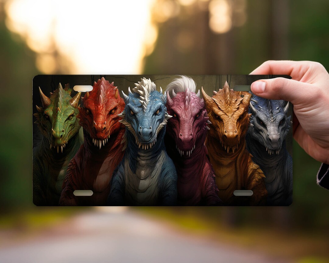 Vanity Front License Plate, Dinosaur Colors Aluminum Vanity License ...