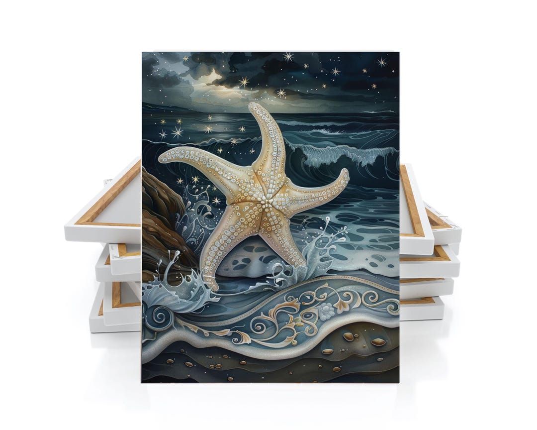 16x20 Dancing Starfish Beach Coastal Wall Art Canvas Print - Etsy