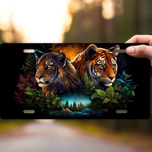 Tiger Pair Vanity Front License Plate, Aluminum License Plate Car ...