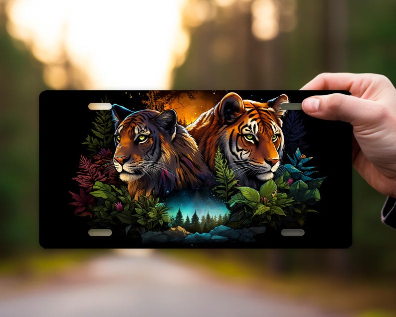 Tiger Pair Vanity Front License Plate, Aluminum License Plate Car ...