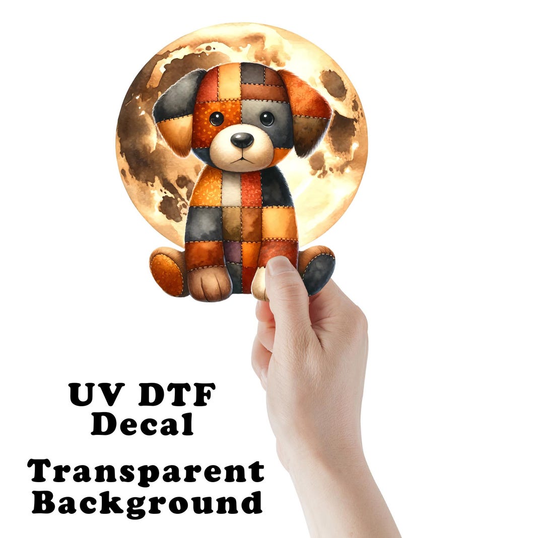 Full Moon Dog Dog Clear Sticker / Decal UV DTF Sticker Transparent ...