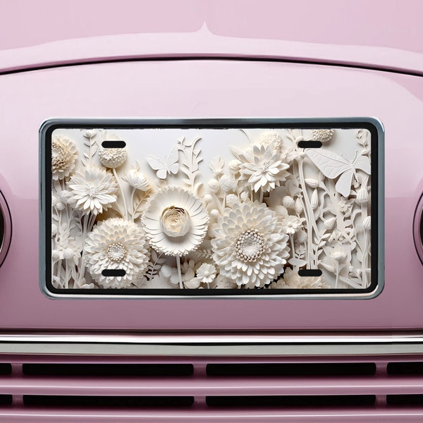 Floral License Plate - Etsy