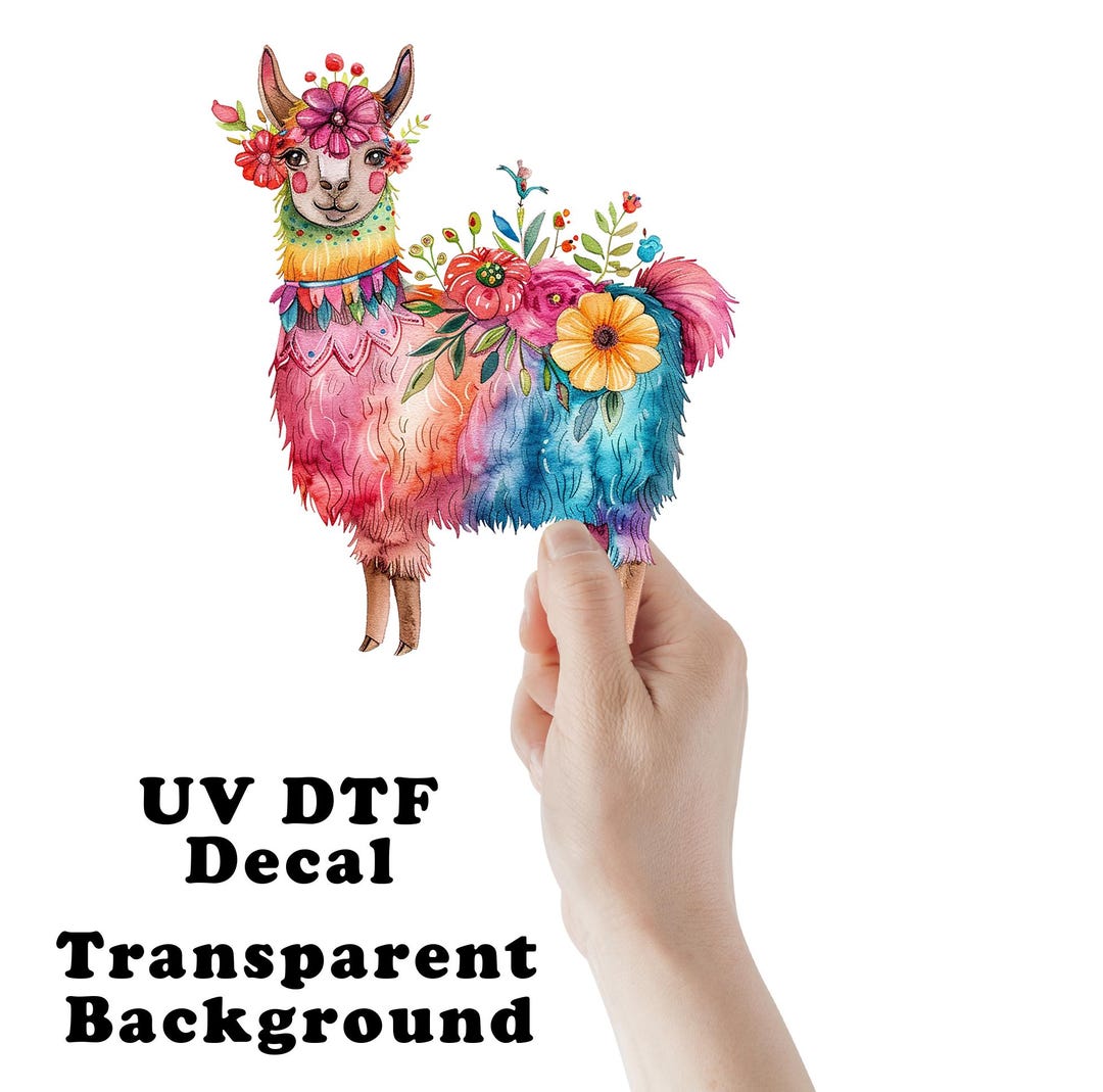Llama Clear Sticker / Decal UV DTF Sticker Transparent Choose Size - Etsy