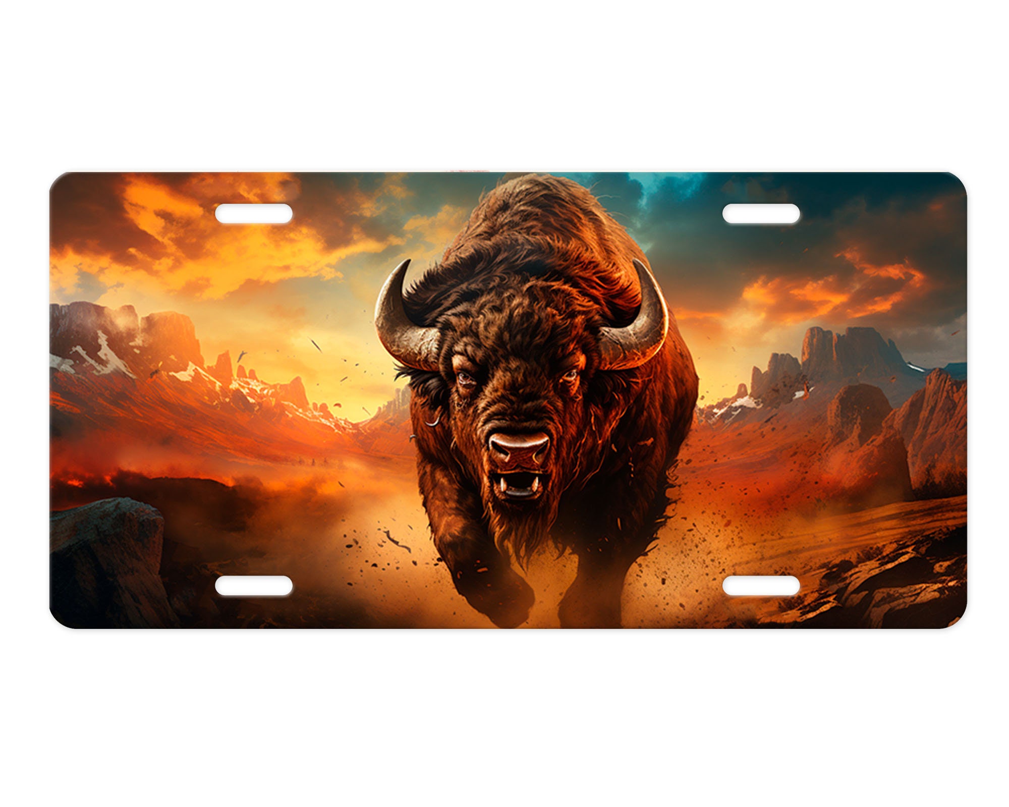 Western Vanity Front License Plate, Charging Buffalo Aluminum Vanity ...