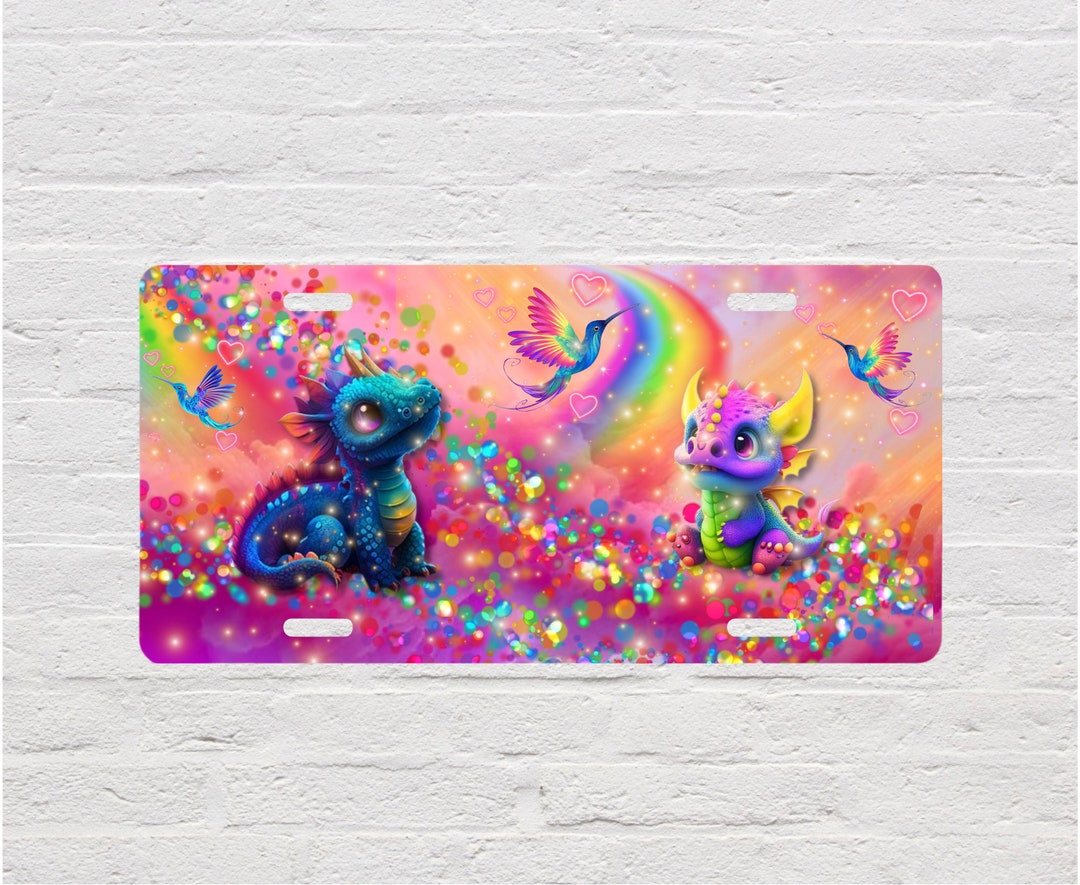 New Release Vanity Front License Plate, Rainbow Dragons Aluminum ...
