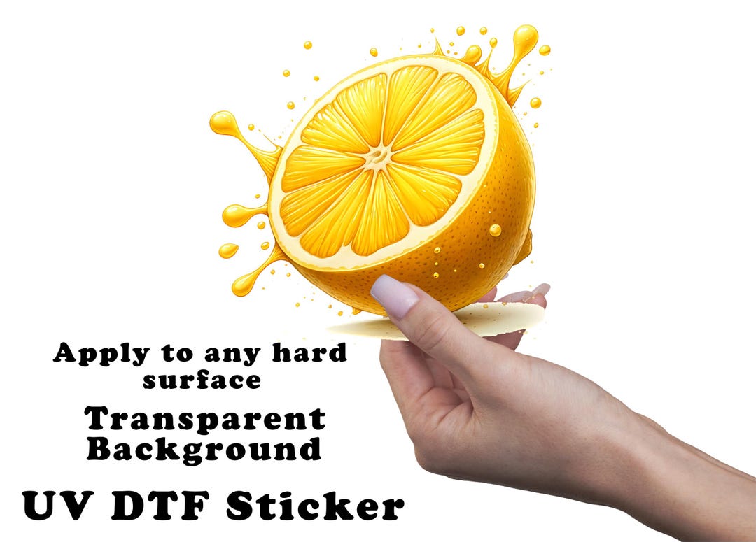 Cut Lemon Clear Sticker / Decal UV DTF Sticker Transparent Choose Size ...