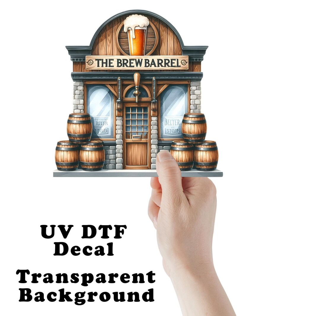 The Brew Barrel Clear Sticker / Decal UV DTF Sticker Transparent Choose ...
