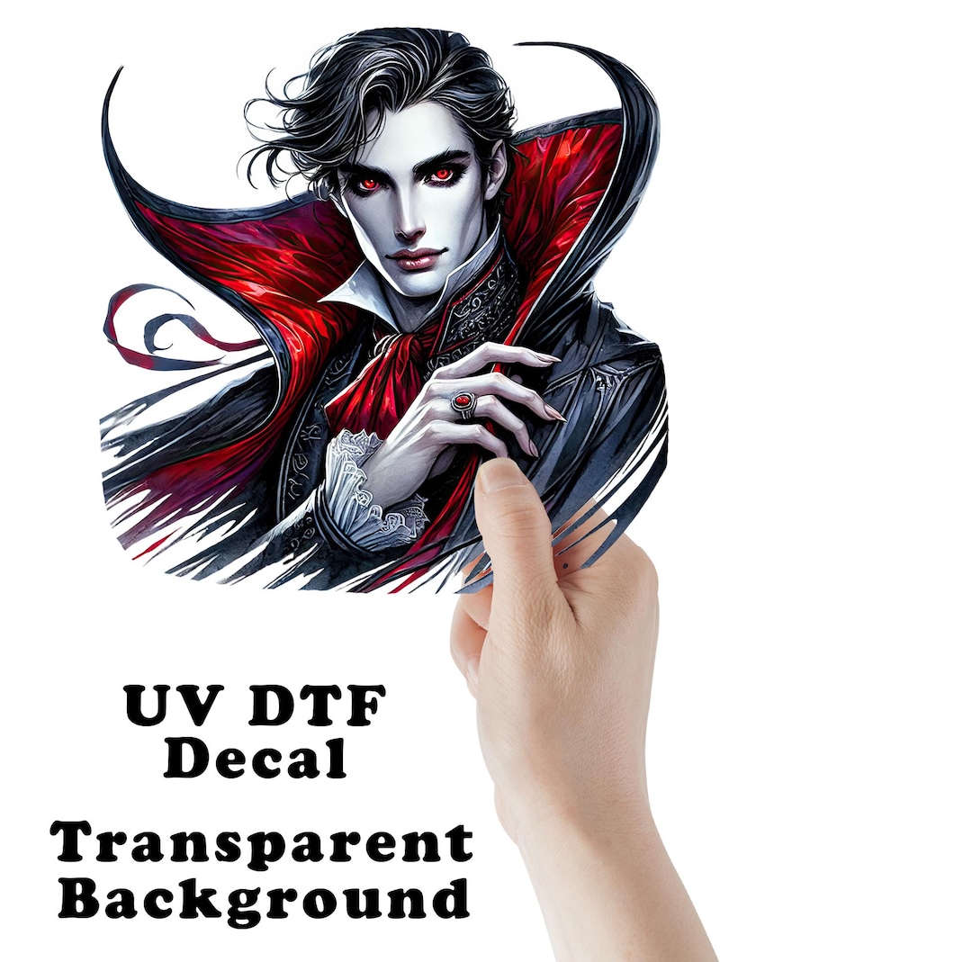 Halloween Gothic Vampire Clear Sticker / Decal UV DTF Sticker ...