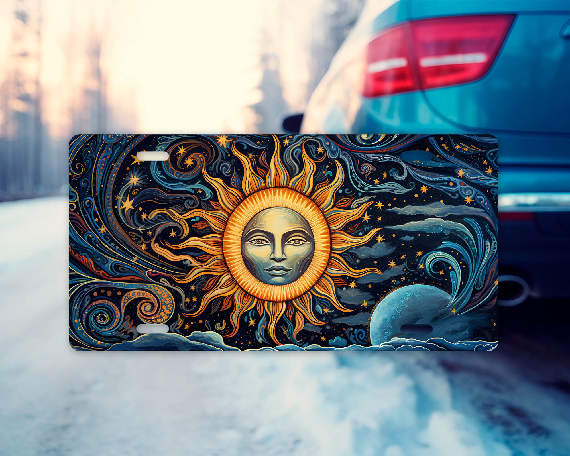 New Release Vanity Front License Plate, Celestial Sun Aluminum Vanity ...