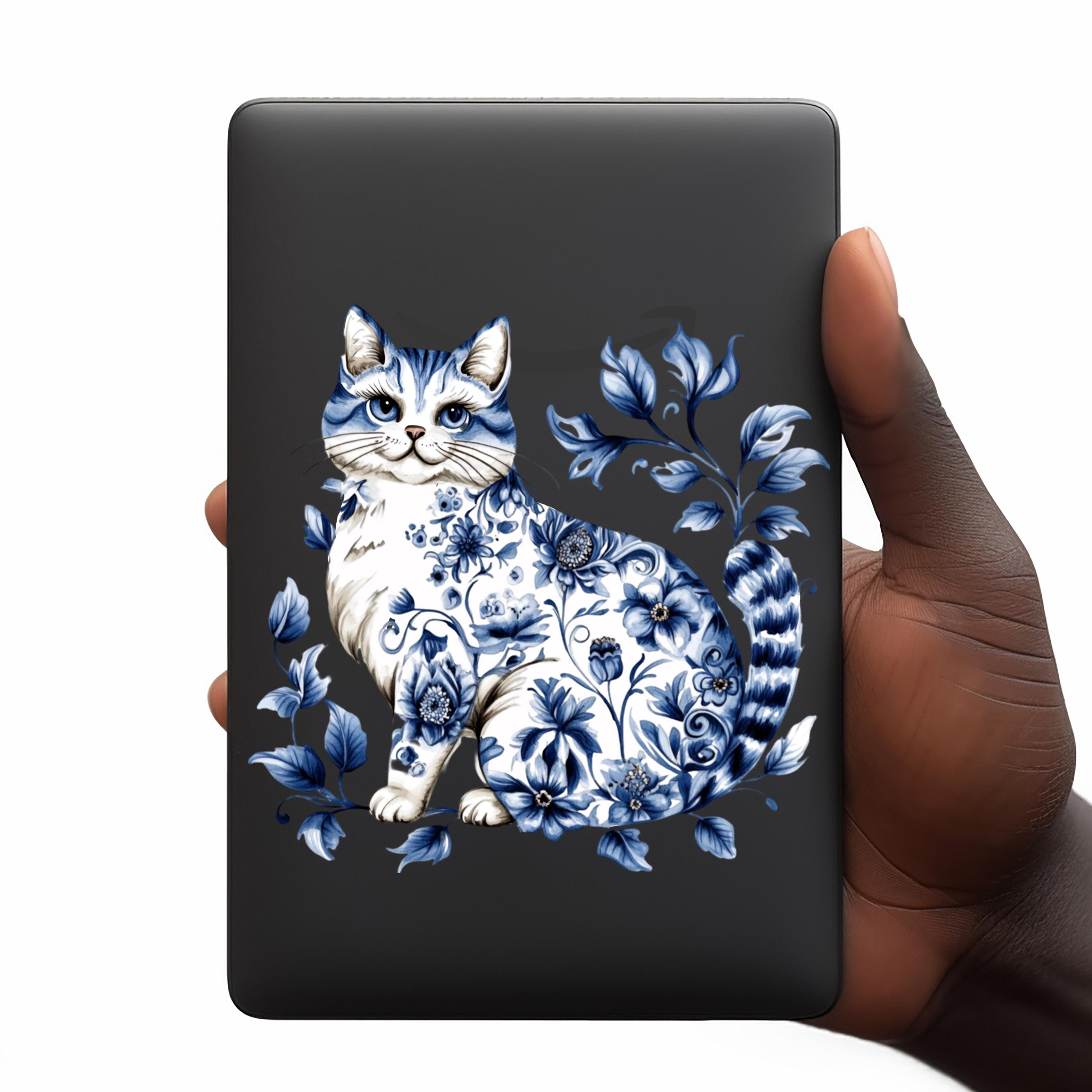 Delft Blue Cat Clear Sticker / Decal UV DTF Sticker Transparent Choose ...