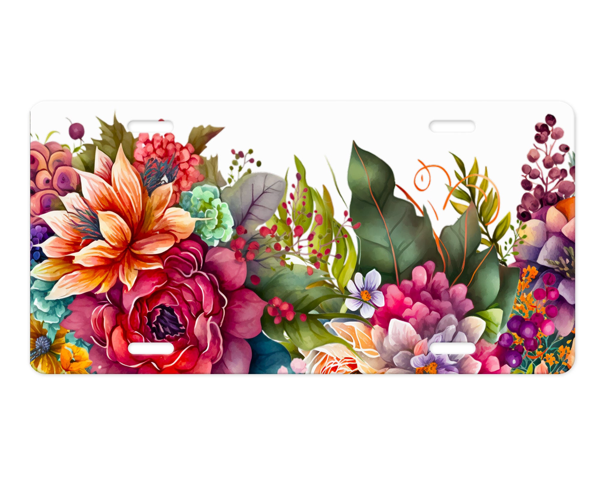 Vanity Front License Plate, Floral Border Aluminum Vanity License Plate ...