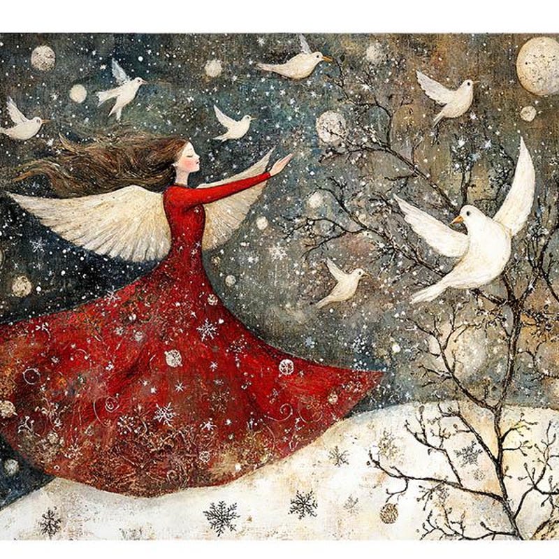 Christmas Angel Art - Etsy