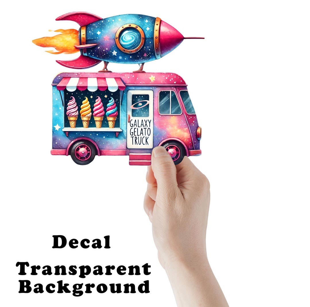Galaxy Gelato Food Truck Clear Sticker / Decal UV DTF Sticker ...