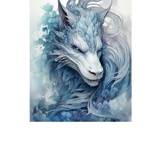 11x14 Blue Dragon Wall Art Canvas Print - Etsy