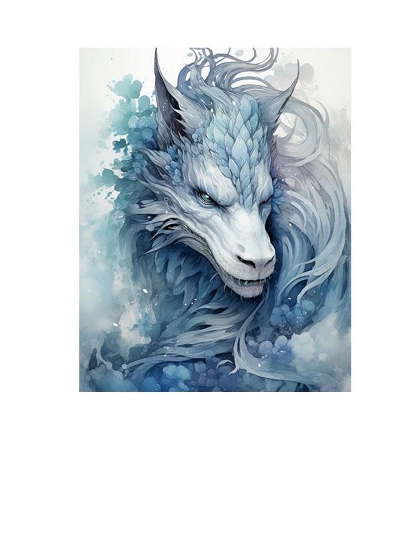 11x14 Blue Dragon Wall Art Canvas Print - Etsy