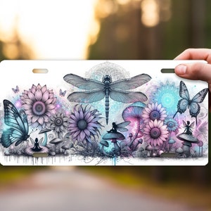 Vanity Front License Plate, Dragonfly and Fairies Aluminum License ...