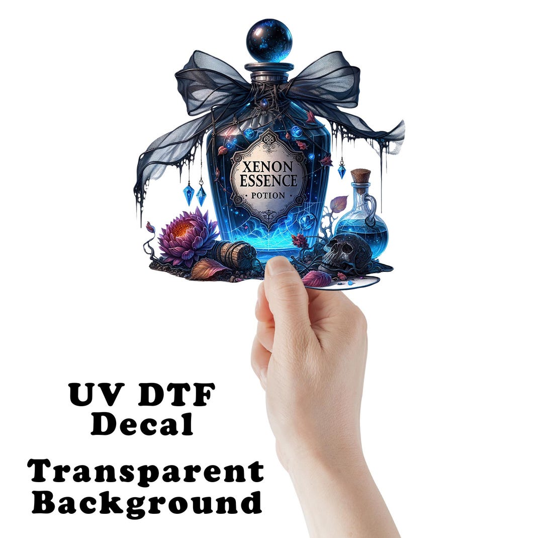 Xenon Essence Potion Bottle Halloween Clear Sticker / Decal UV DTF ...