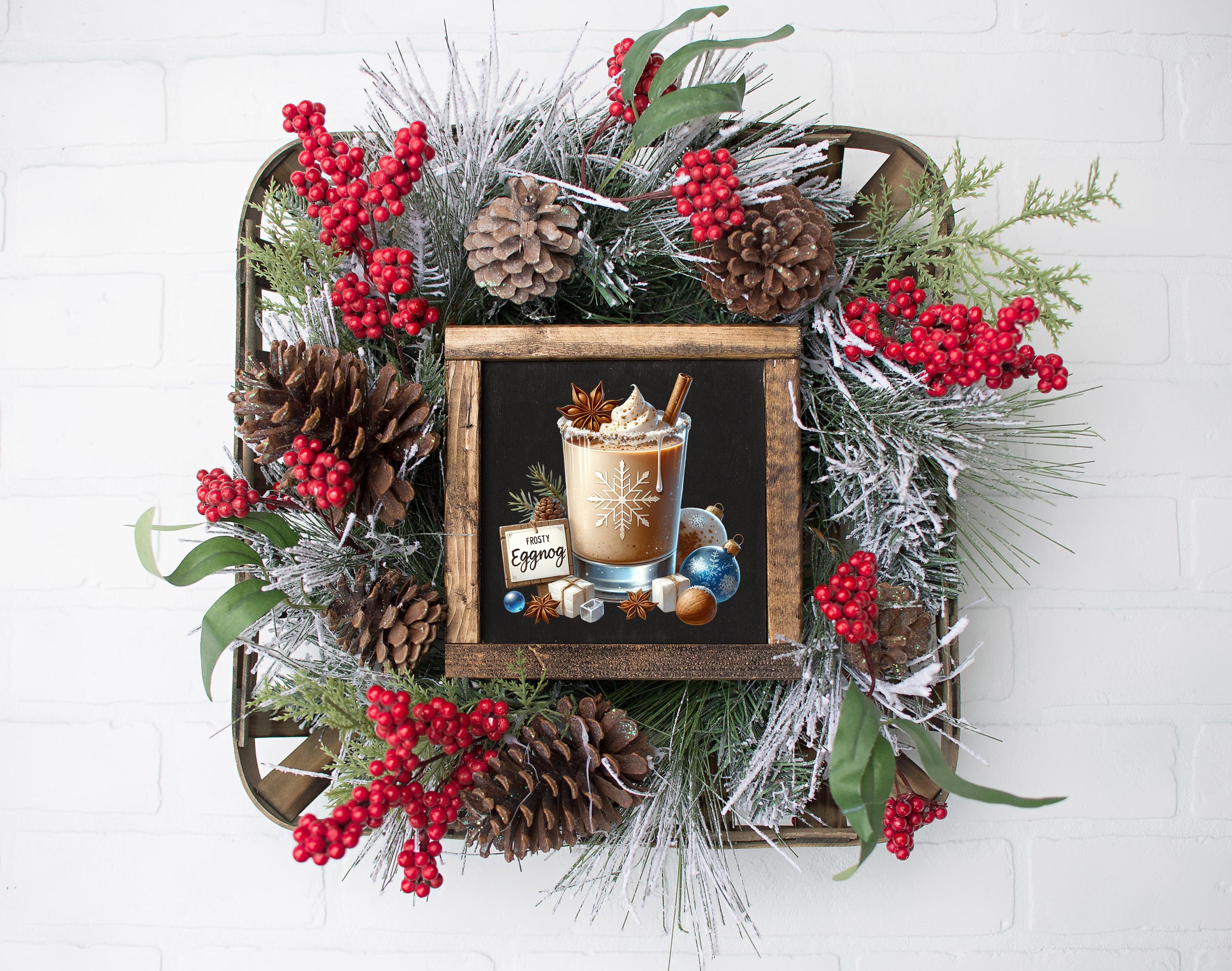 Christmas Frosty Eggnog Clear Sticker / Decal UV DTF Sticker ...