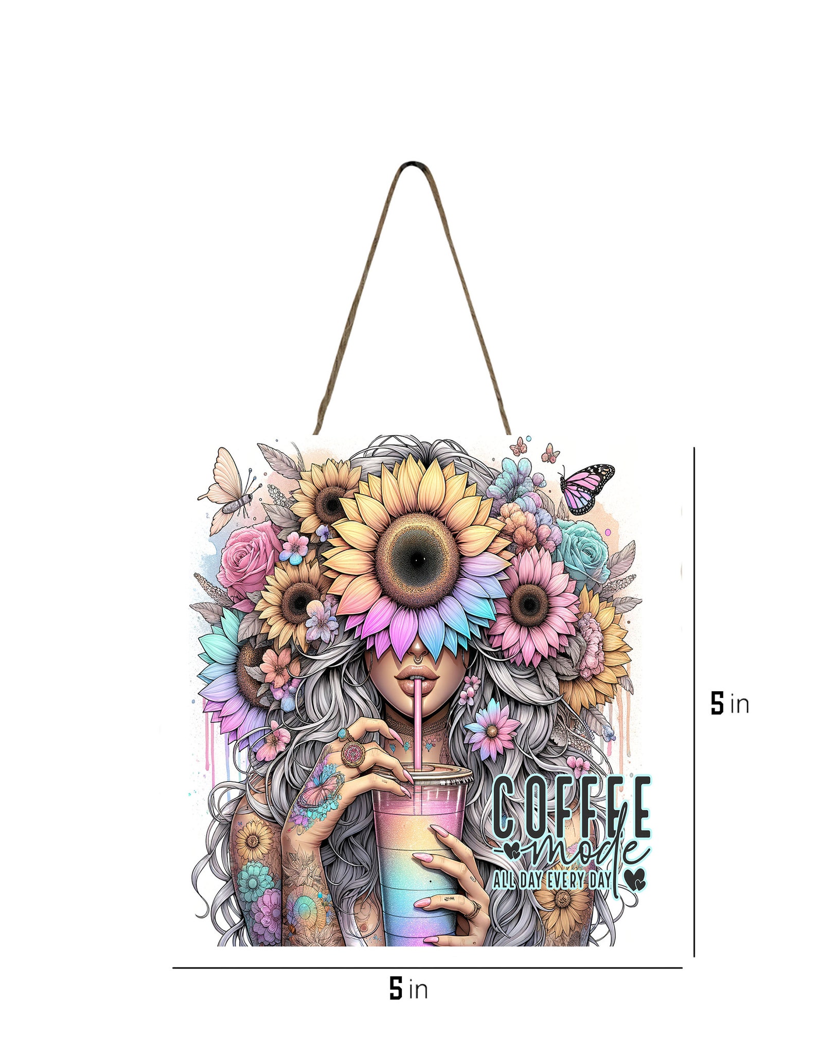 Coffee Mode Hanging Wall Sign Wood Home Decor, Door Hanger, Wreath Sign ...