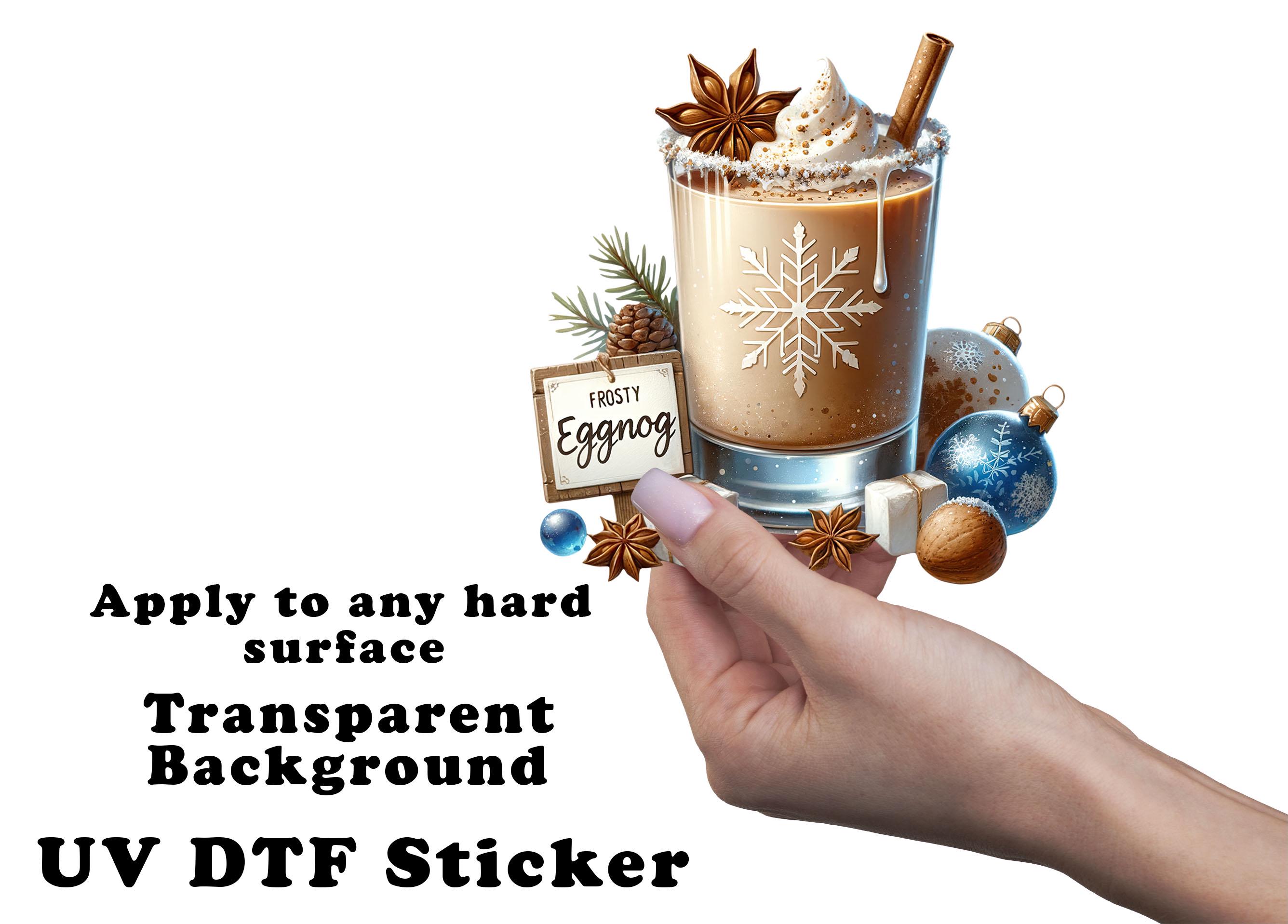 Christmas Frosty Eggnog Clear Sticker / Decal UV DTF Sticker ...
