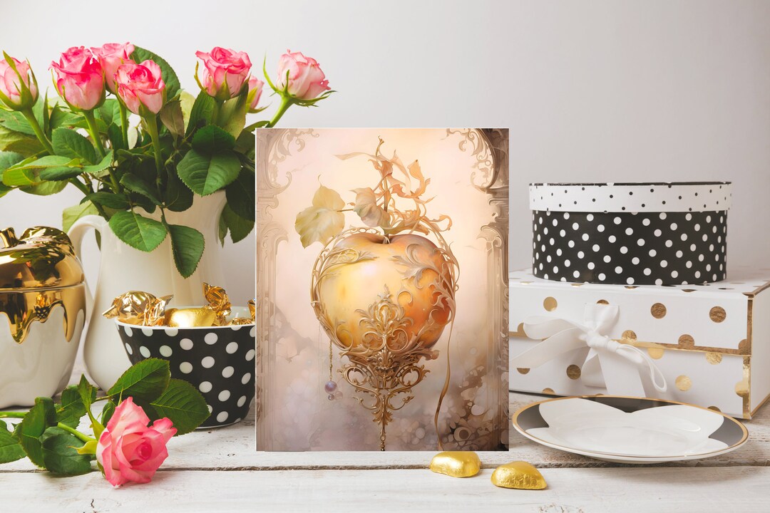 11x14 Gilded Apple Wall Art Canvas Print - Etsy