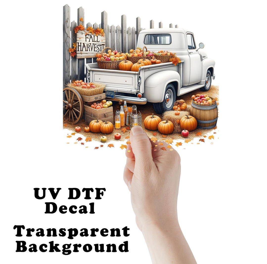 Fall Harvest Truck Coat Clear Sticker / Decal UV DTF Sticker ...