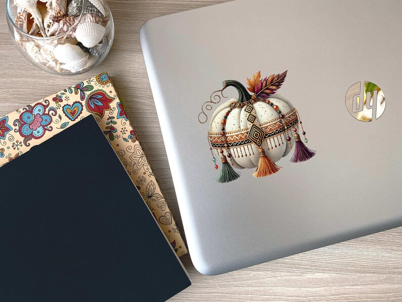 Boho Cream Pumpkin Clear Sticker / Decal UV DTF Sticker Transparent ...