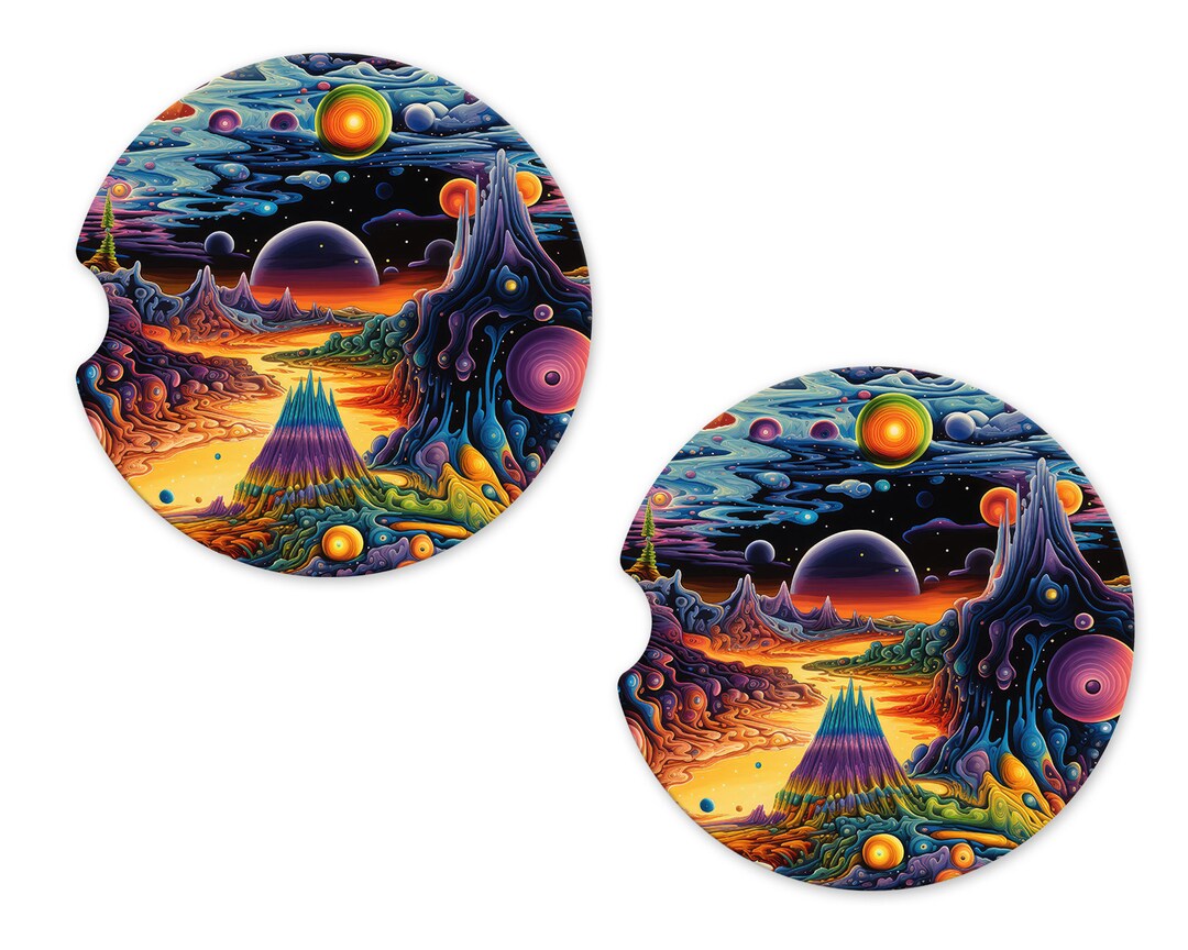 Set of 2 Alien Planet Sandstone Car Coasters - Etsy
