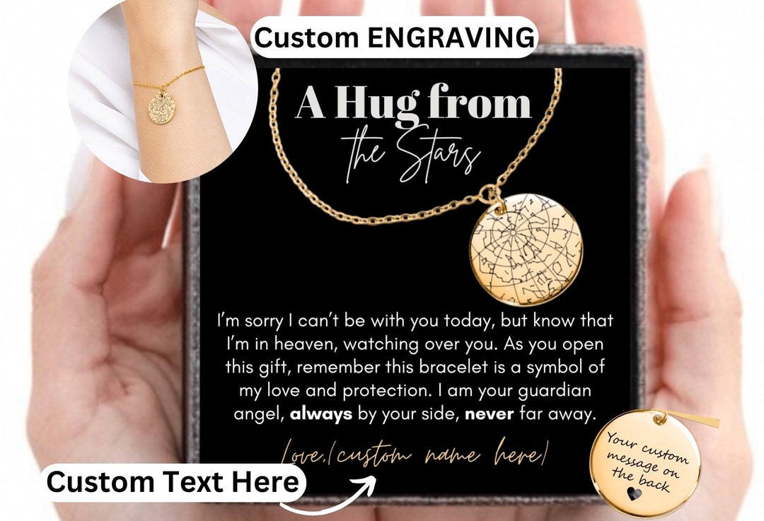 A Hug From the Stars Custom Star Map Bracelet Gift for Her Custom ...