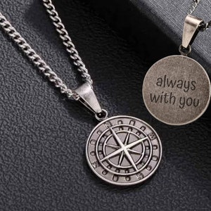 A Hug From Heaven Custom Engraved Compass Necklace Gift for Her/him ...