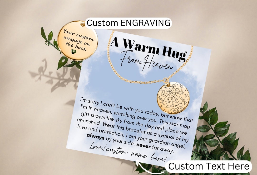 A Warm Hug From Heaven Custom Star Map Bracelet Gift for Her Custom ...