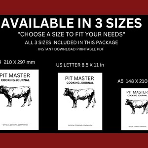Pit Master Cooking Journal Printable Pit Master Log BBQ - Etsy