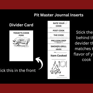 Pit Master Cooking Journal Printable Pit Master Log BBQ - Etsy