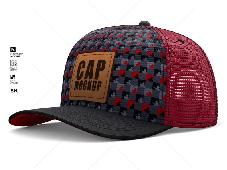 Editable Trucker Cap Mockup: Customizable Hat Photoshop Template ...