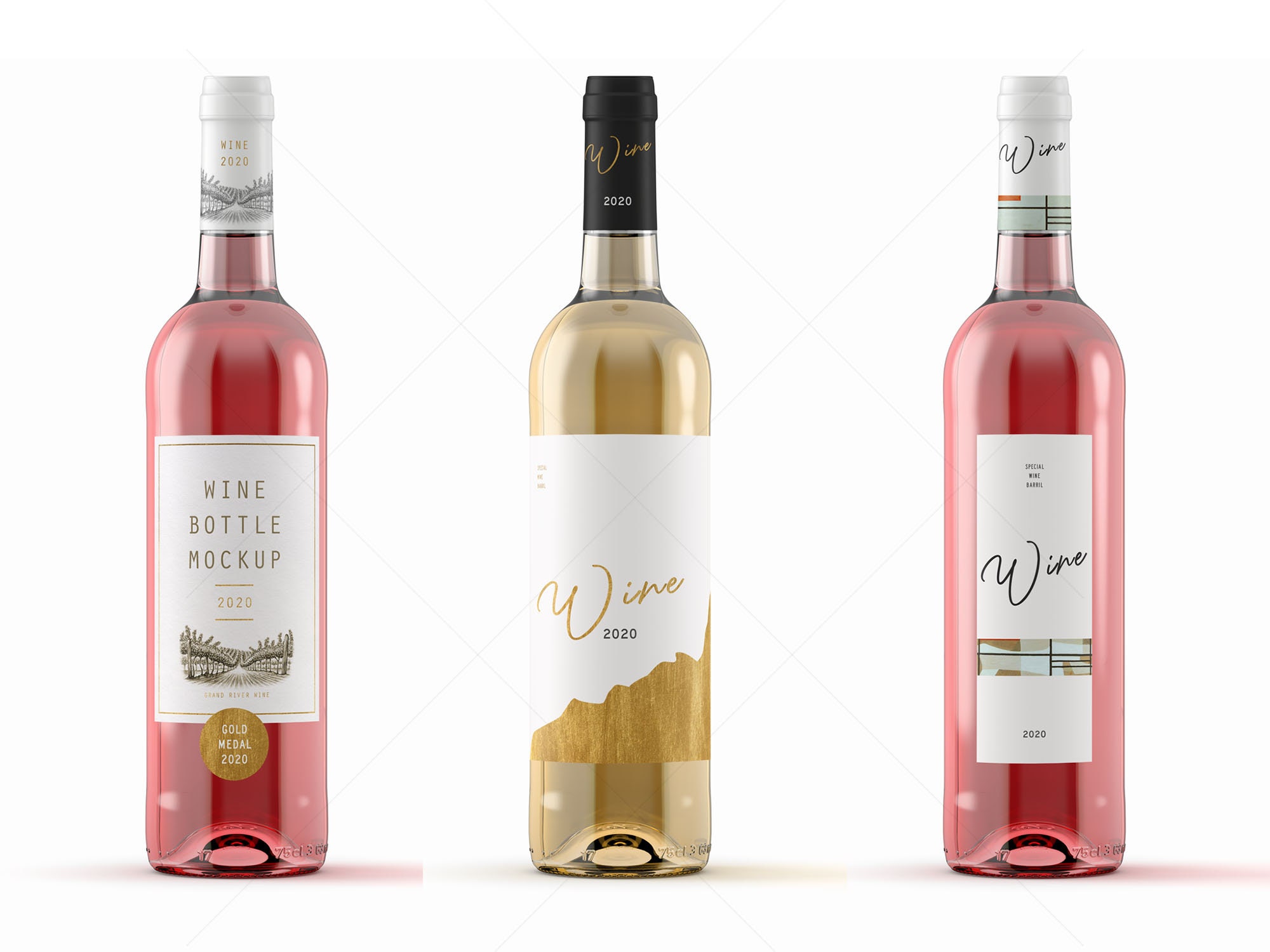Clear Wine Bottle Photoshop Mockup - Customizable for Your Brand ...