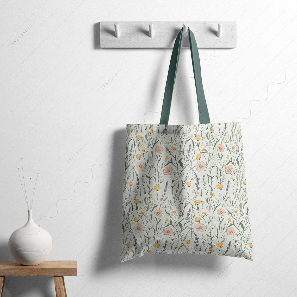 Lime Cream Floral Seamless Pattern Vintage Flowers Spring Floral Repeat ...