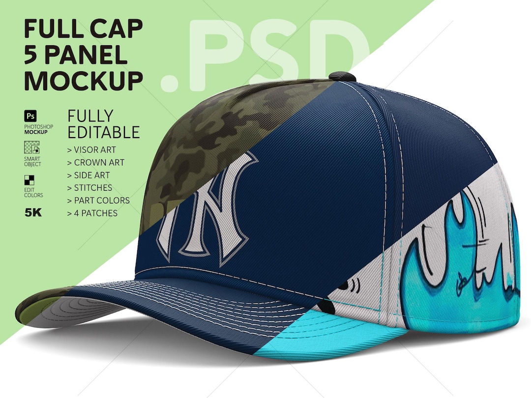5 Panel Cap Mockup: Editable Fashion Design (photoshop) - Etsy
